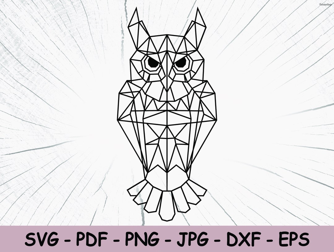 Geometric Owl SVG File, Geometric Animal Sublimation Design, Nature ...