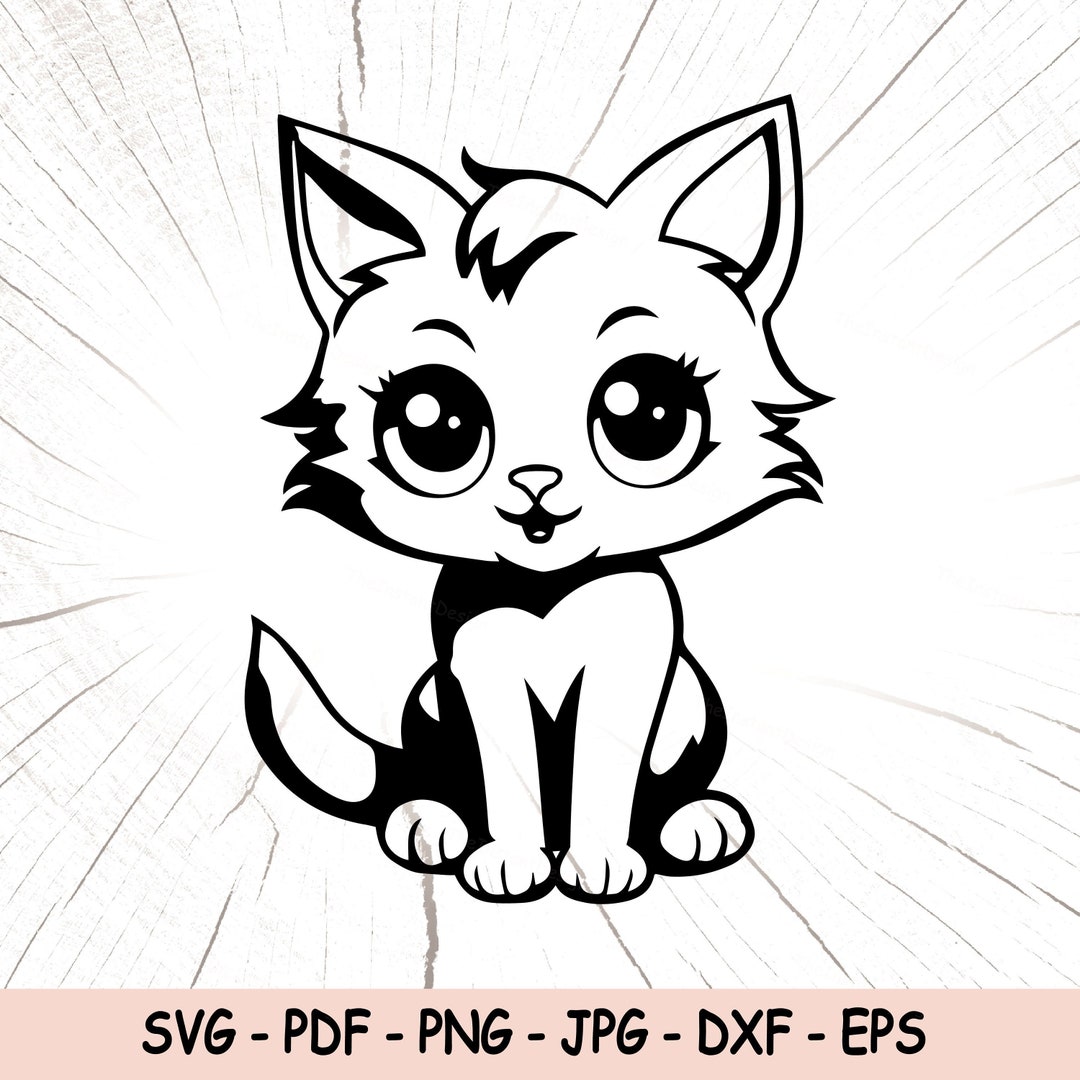 Cute Cat Svg, Little Cat Png, Sweet Cat Digital Download, Lovely Cat ...