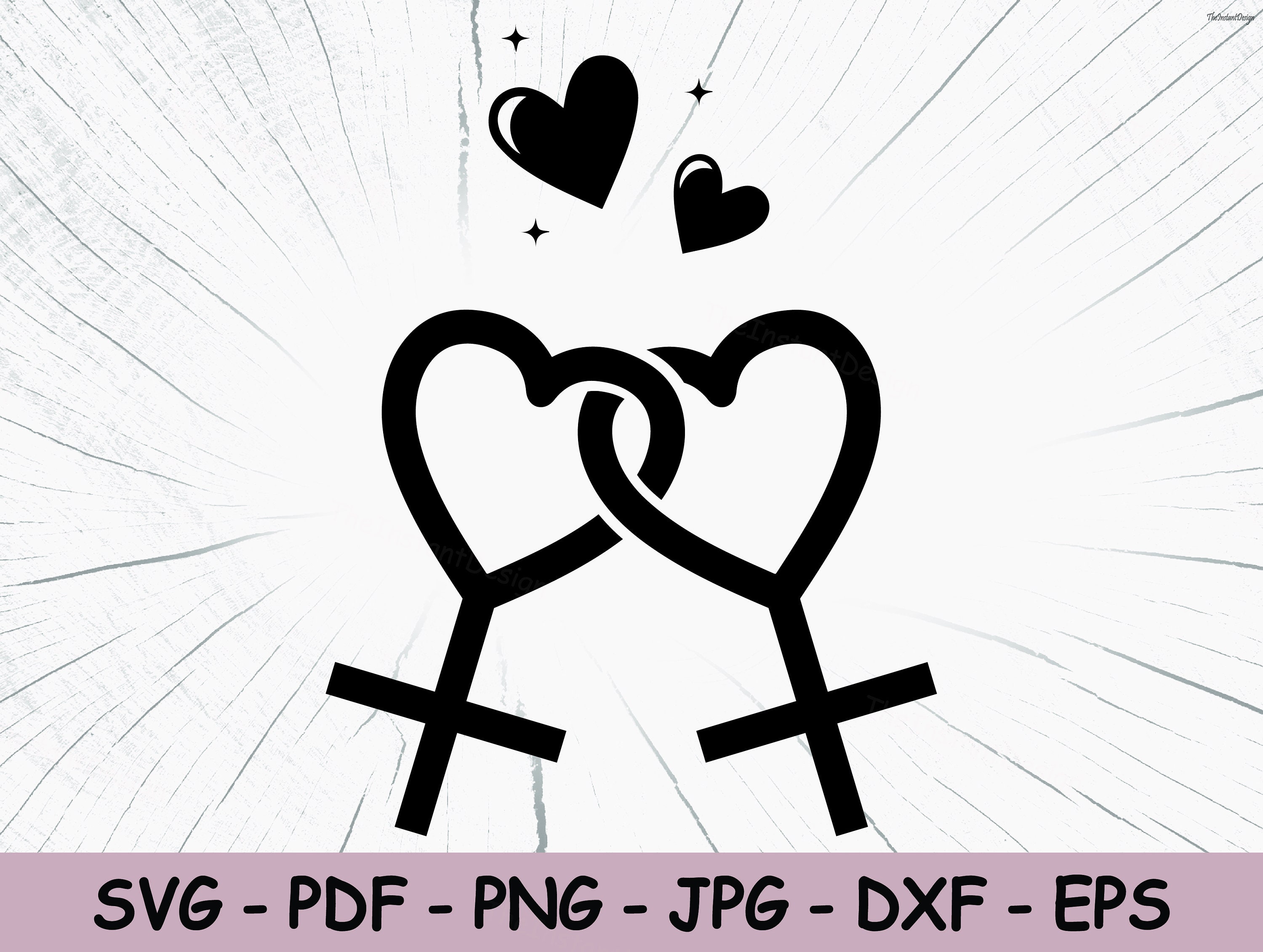 Homosexual Lesbian Symbol SVG File, Lesbian Symbol PDF, JPG, Dxf ...