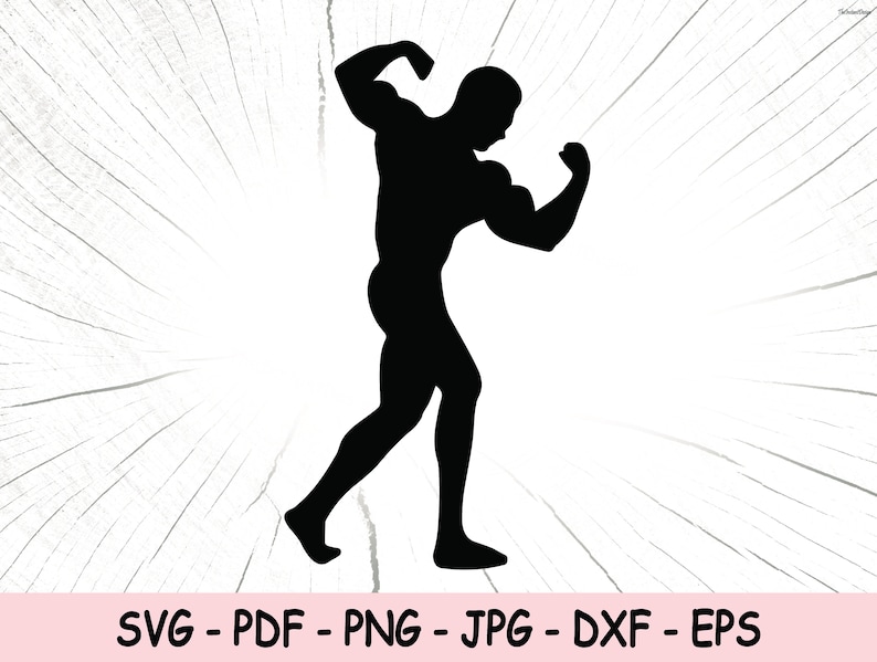 Bodybuilder SVG, Bodybuilder PNG, Strong Man Instant Download ...