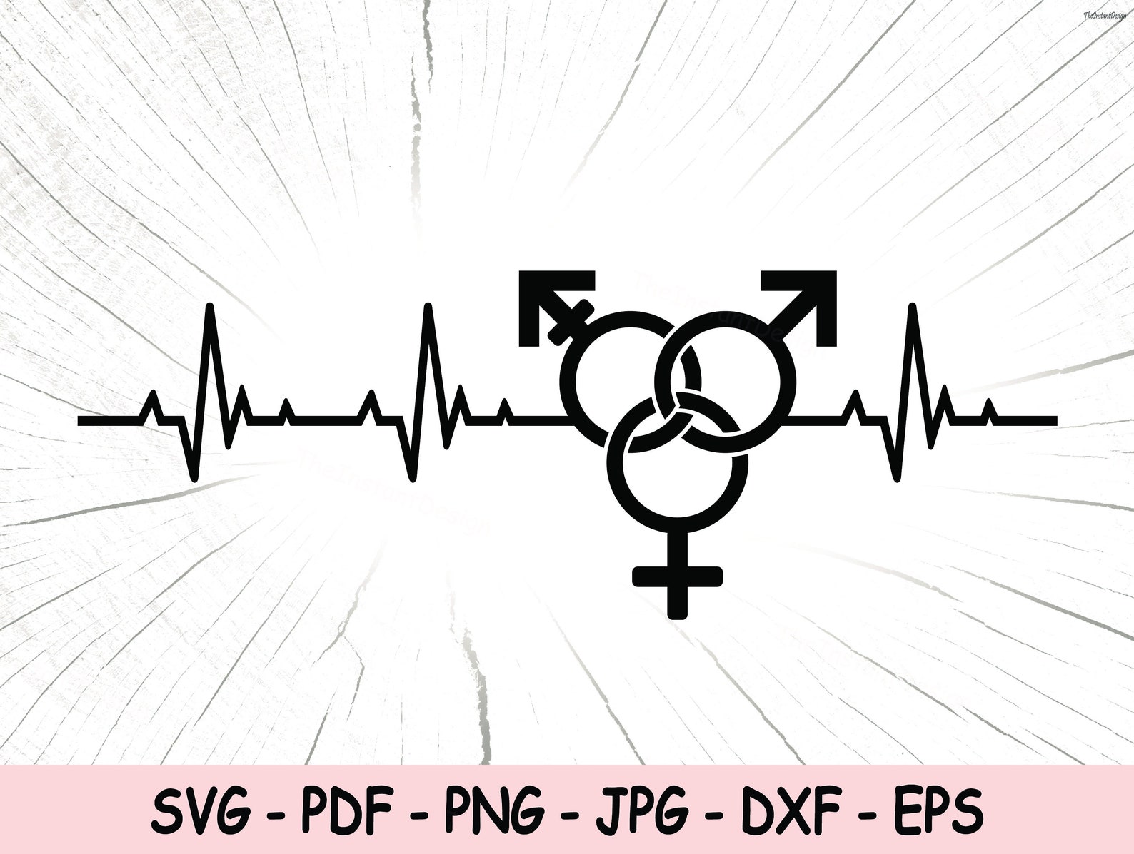 Transgender Heartbeat SVG, Transgender Heartbeat PNG, Lgbt Pride EKG ...