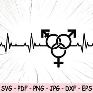 Transgender Heartbeat SVG, Transgender Heartbeat PNG, Lgbt Pride EKG ...