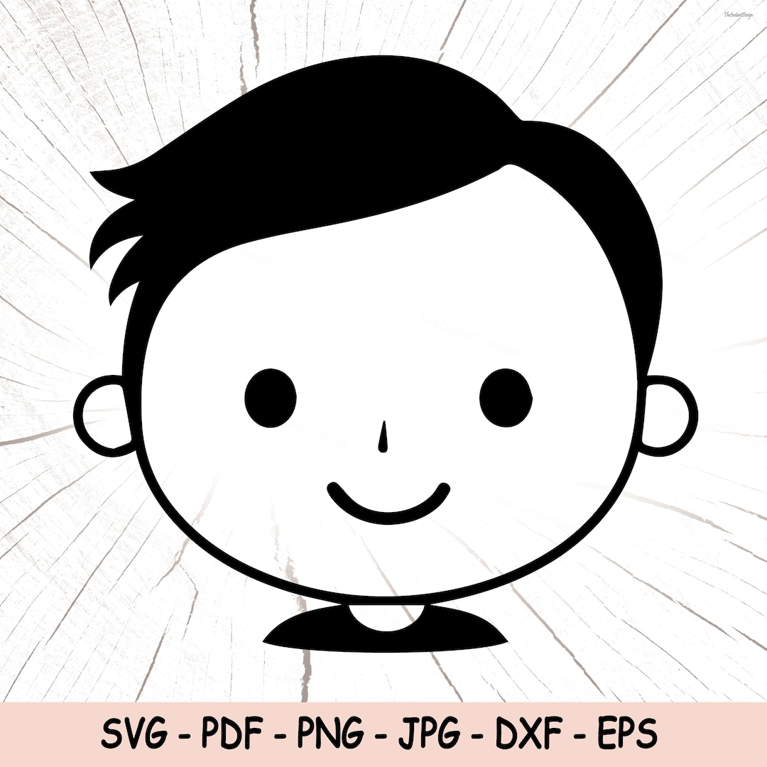 Kid Face SVG, Boy Face Svg, Kid Face Instant Download, Boy Cricut Cut ...