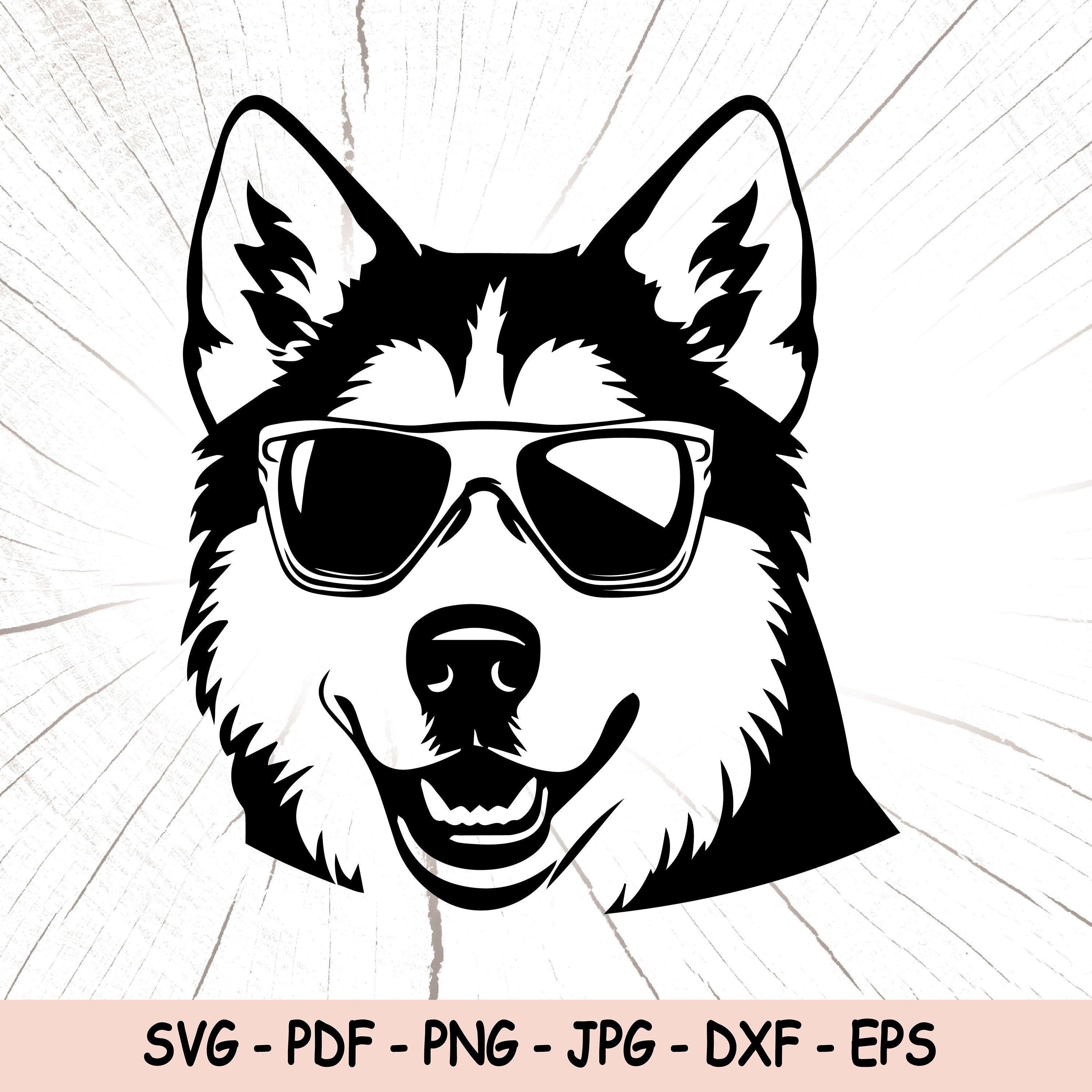 Husky Svg, Husky With Glasses Png, Funny Husky Digital Download, Husky ...