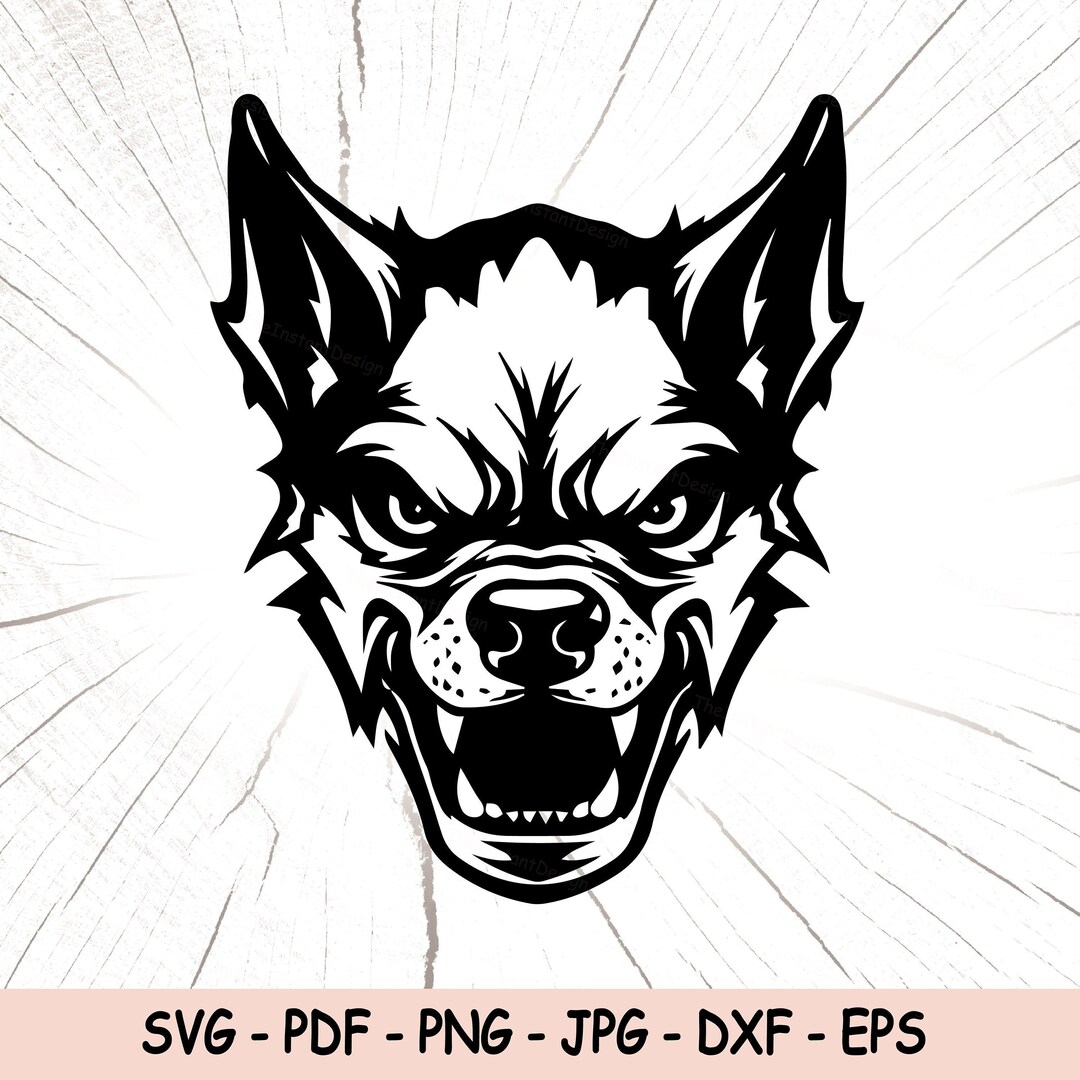 Angry Dog SVG, Angry Dog Face PNG, Bad Dog Instant Download, Angry Pup ...