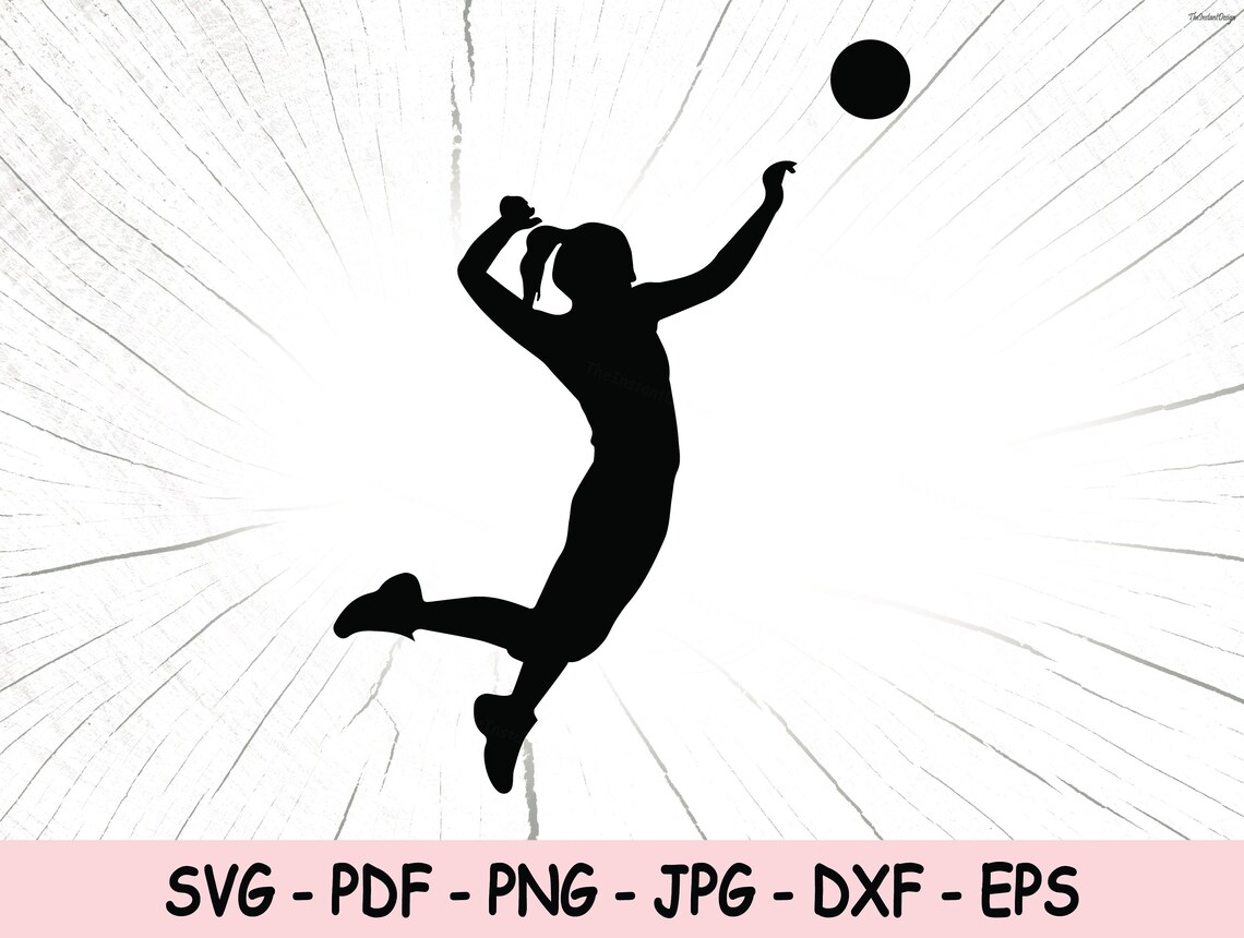 Volleyball Player SVG, Volleyball Player PNG, Volleyball Player Sticker ...