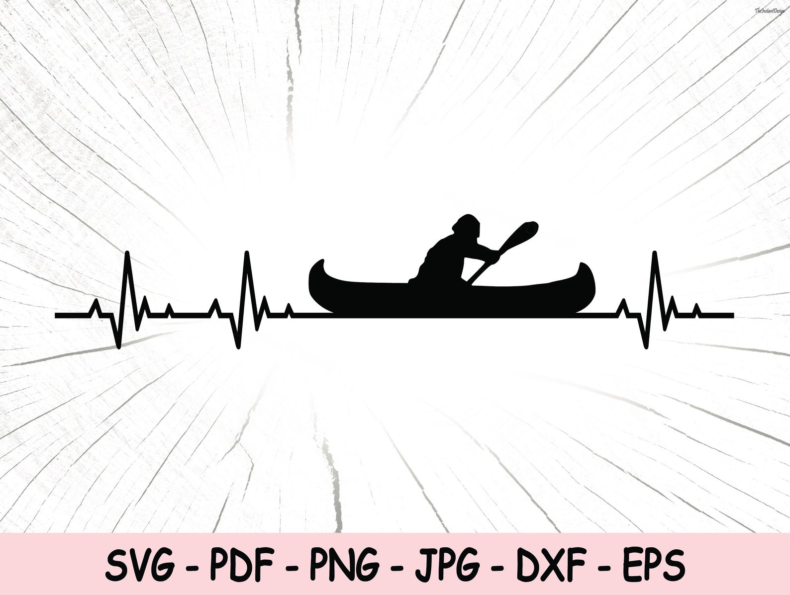 Kayak Heartbeat SVG, Kayak Decor PNG, Kayak Sticker Instant Download ...