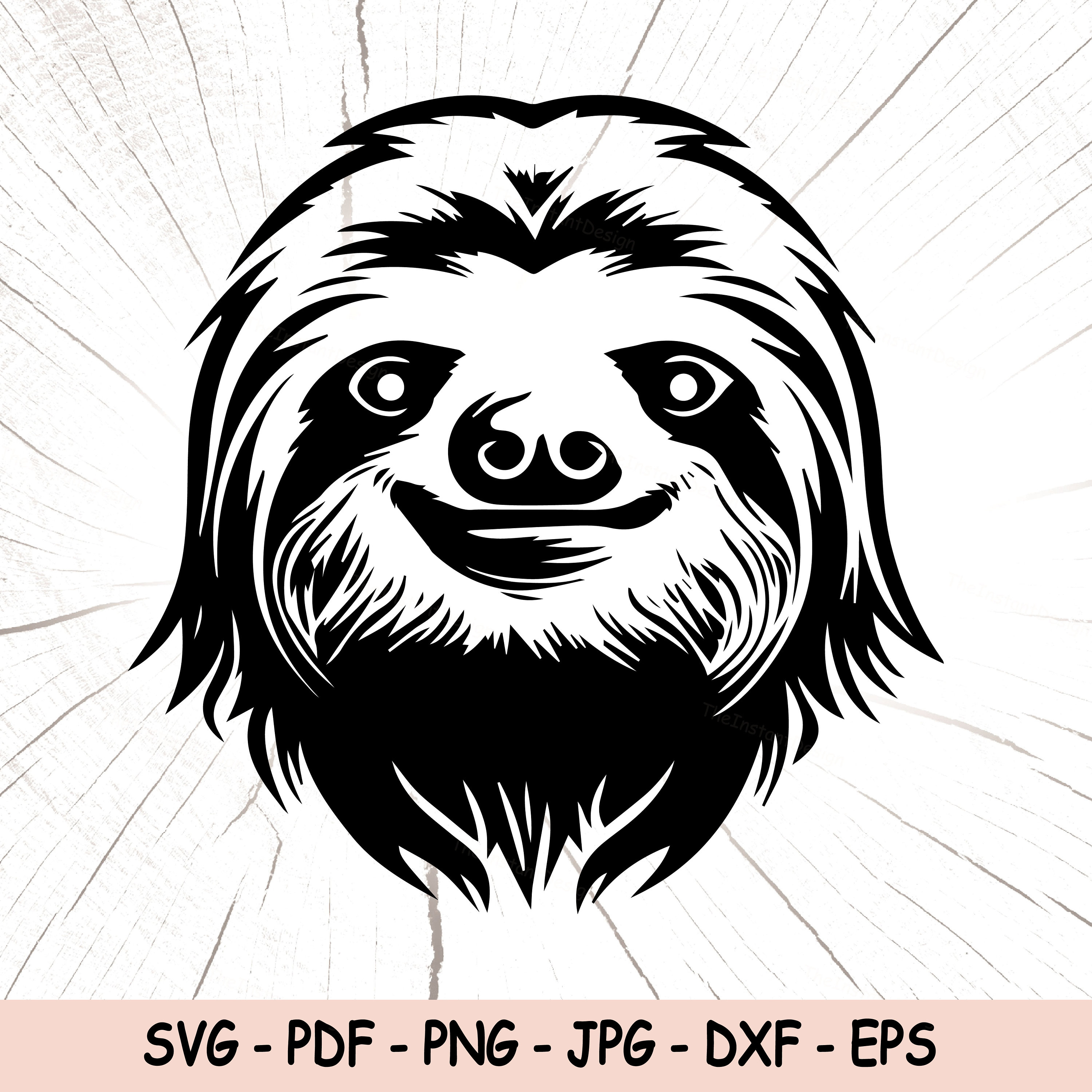 Sloth SVG, Sloth PNG, Sloth Wall Art, Sloth Instant Download, Sloth ...