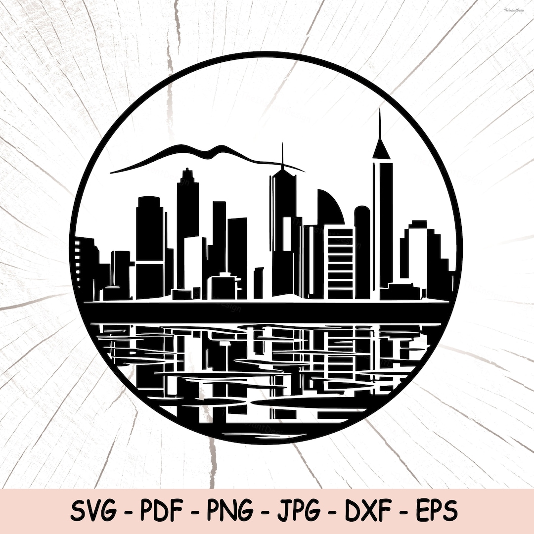 City Skyline Svg, City Svg, City Sticker, Buildings Svg, Buildings Wall ...