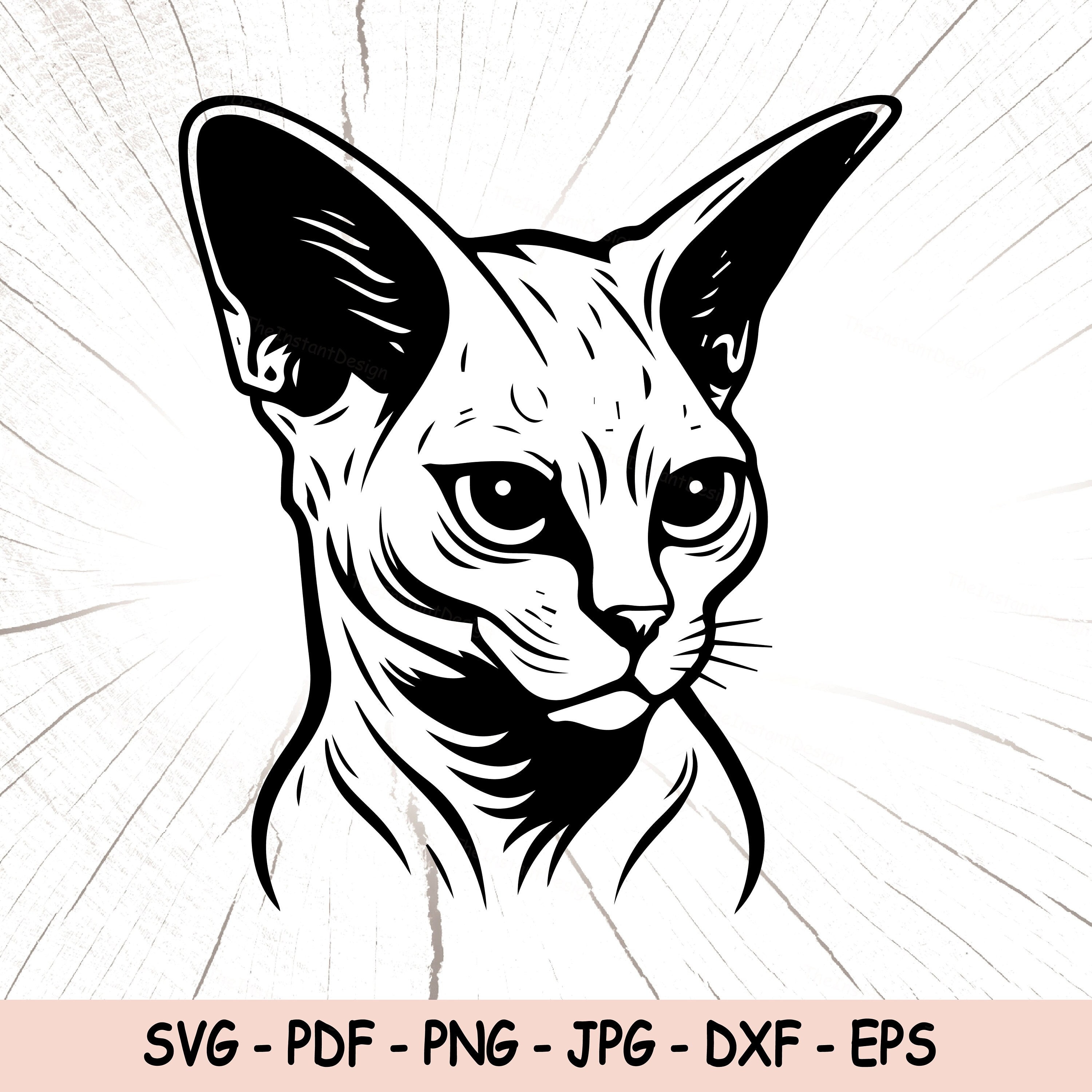 Sphynx Cat Wall Art Svg, Sphynx Cat Svg, Sphynx Cat Digital Download ...