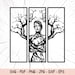 3 Piece Wall Art Girl, Abstract Tree Girl Svg, Tree Girl Wall Art, Girl ...