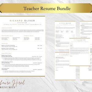 Teacher Resume Template Bundle Instant Download Digital Download ATS ...