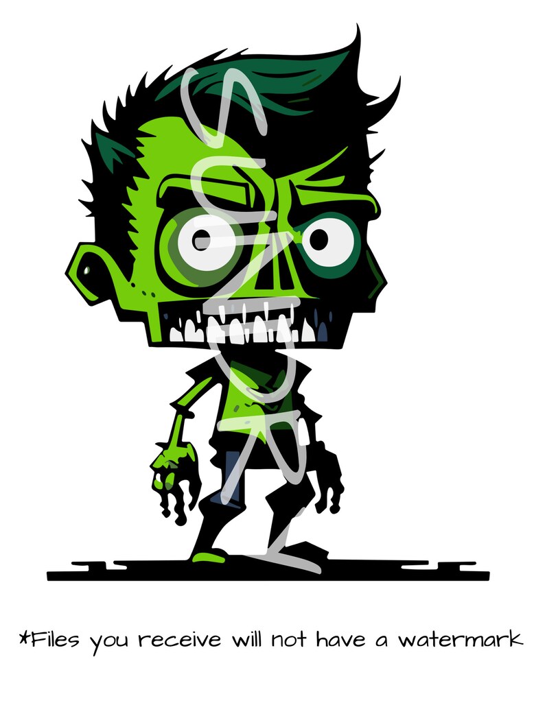 SVG & DXF Zombie Clipart Digital Files Great for Art - Etsy