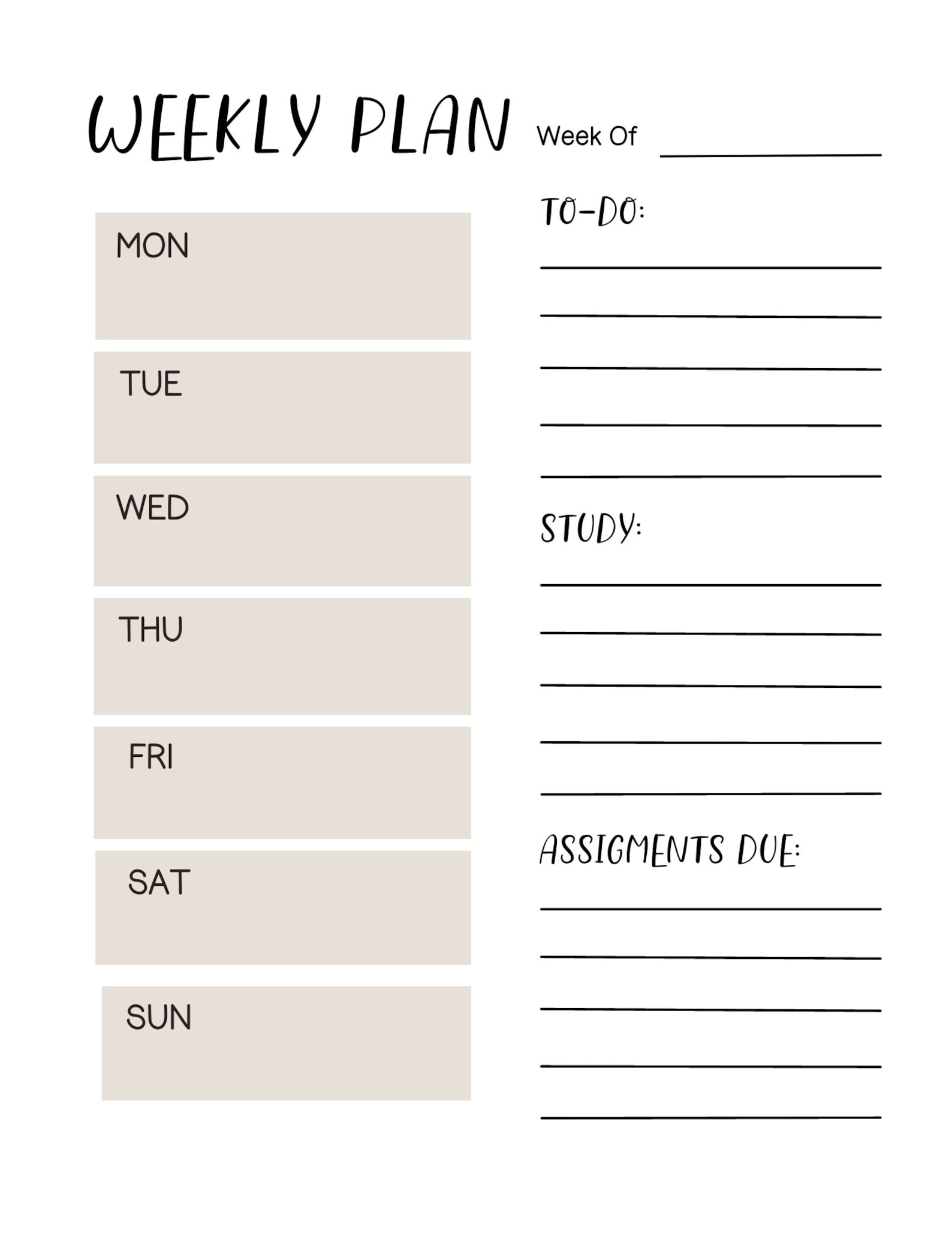 Student Planner / Semester Calendar / Study Tracker / College Planner ...