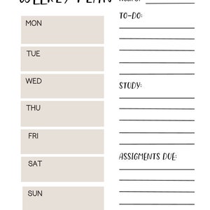 Student Planner / Semester Calendar / Study Tracker / College Planner ...