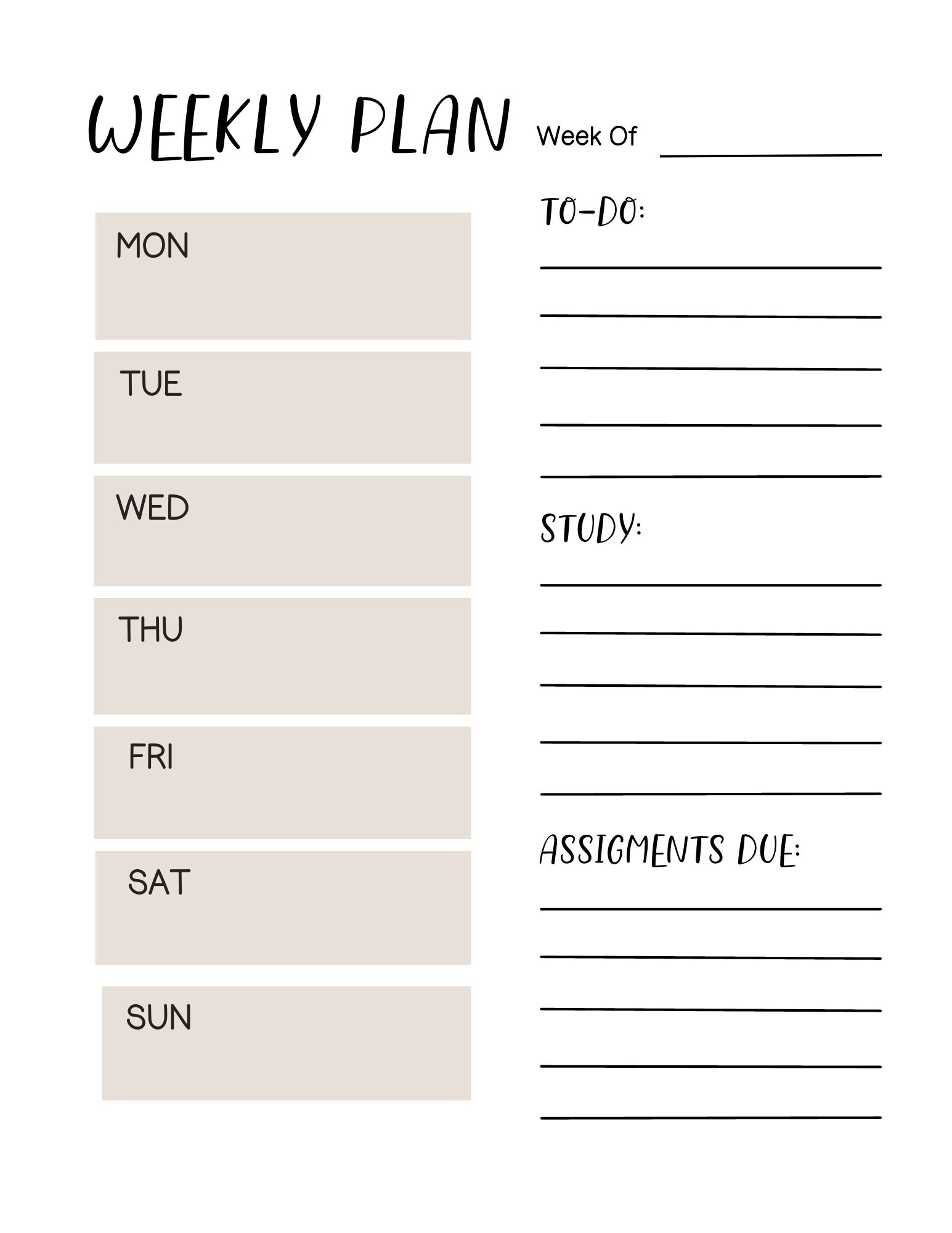 Student Planner / Semester Calendar / Study Tracker / College Planner ...