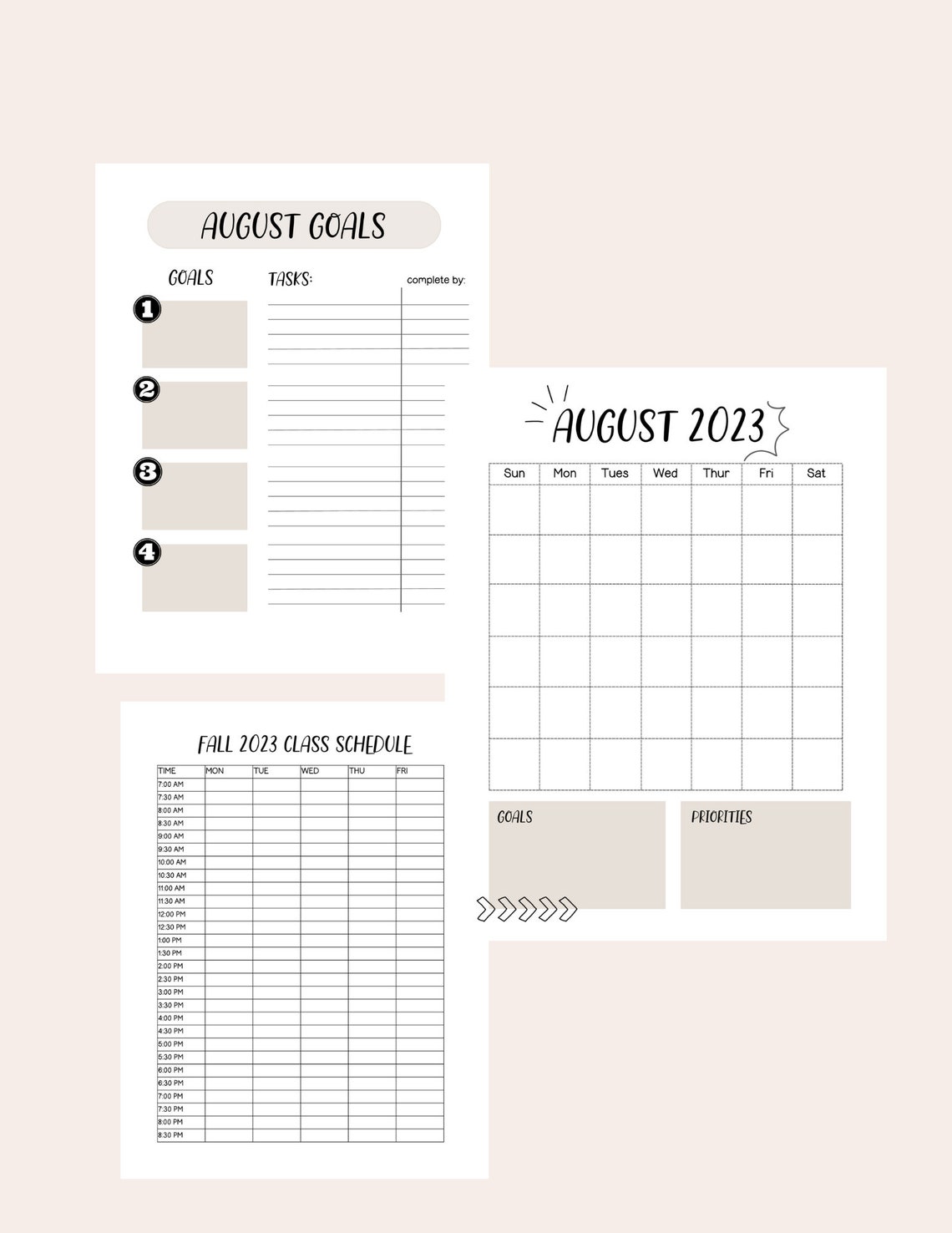 Student Planner / Semester Calendar / Study Tracker / College Planner ...