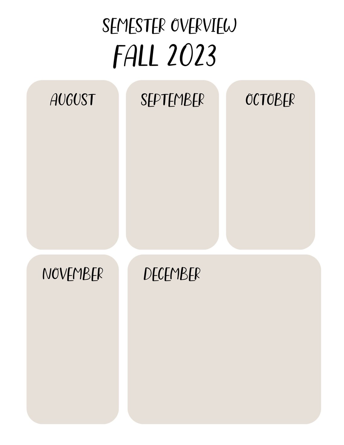 Student Planner / Semester Calendar / Study Tracker / College Planner ...