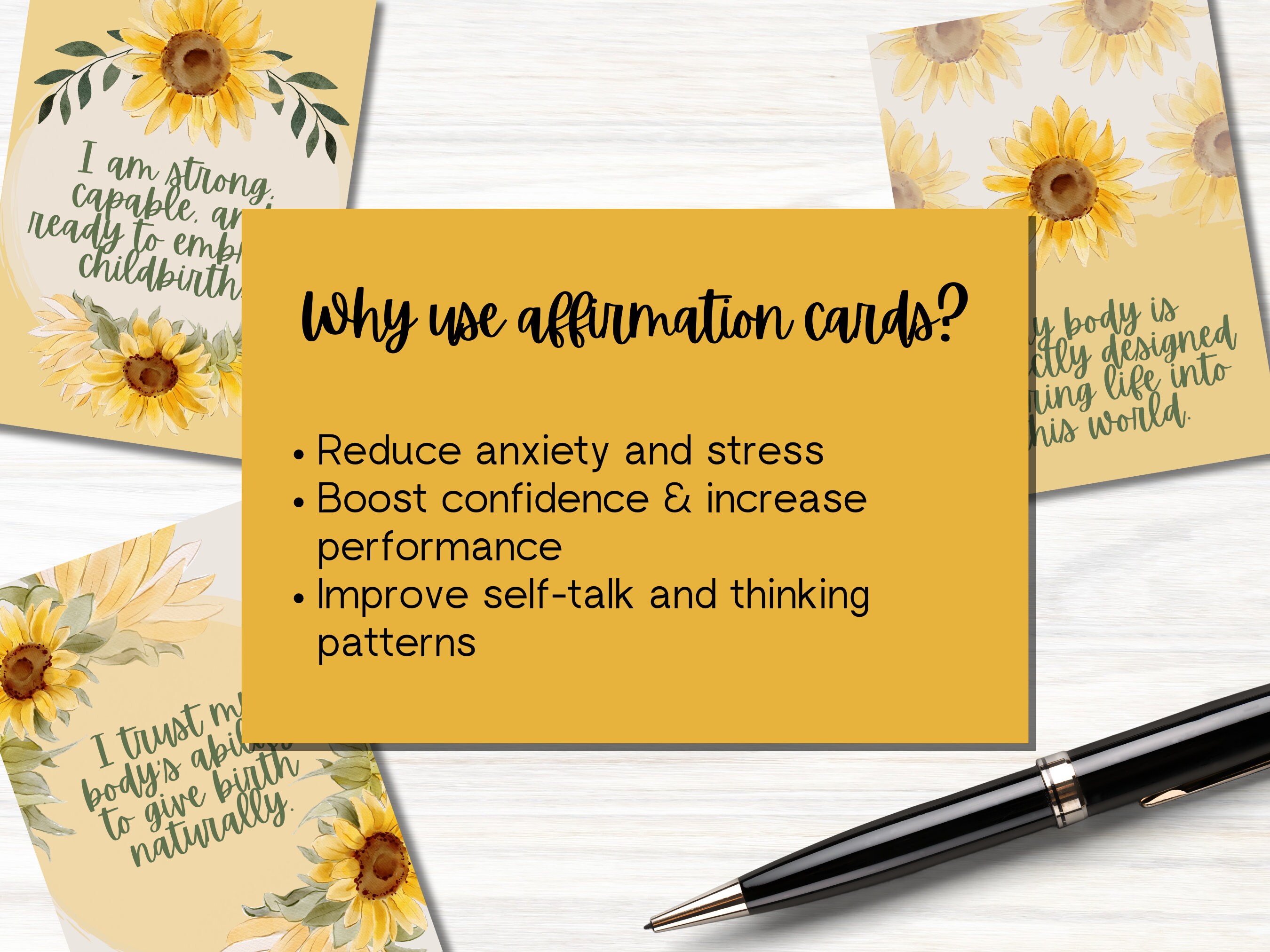 Sunflower Printable Birth Affirmation Cards I Self Care Love - Etsy