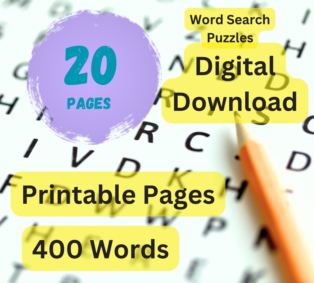 Word Search Puzzle | 20 Pages 400 Words Search | Worksheet for Kids ...