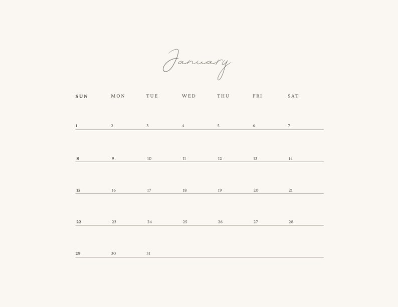 Customizable Printable or Digital Monthly 2023 Calendar - Etsy