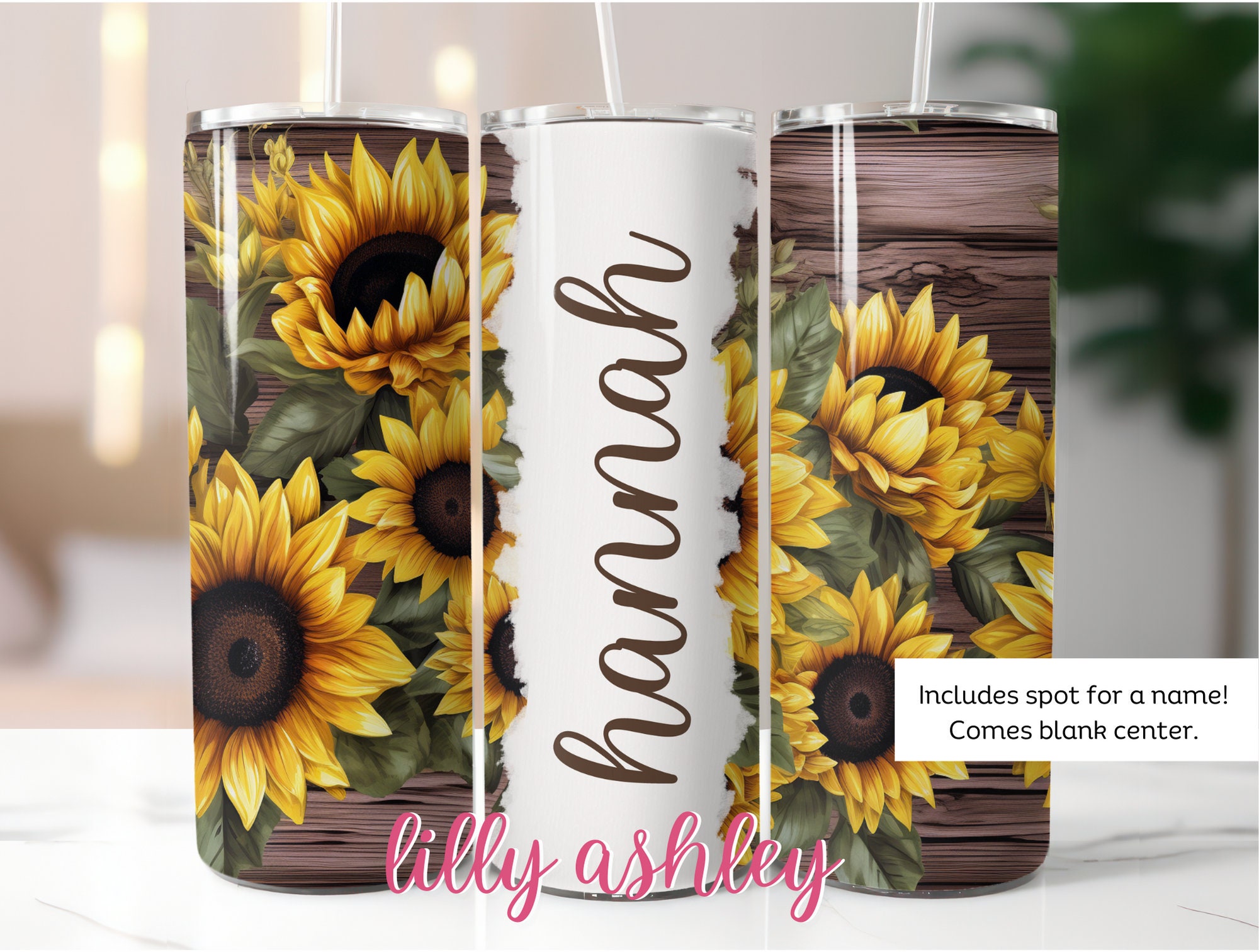 Sunflower Sublimation Template for Tumblers to Personalize Sublimation ...
