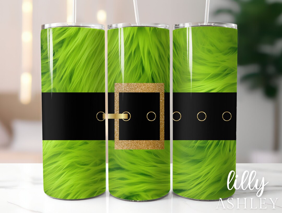Mean Grin Green Christmas 20 Oz Skinny Tumbler Sublimation Design ...