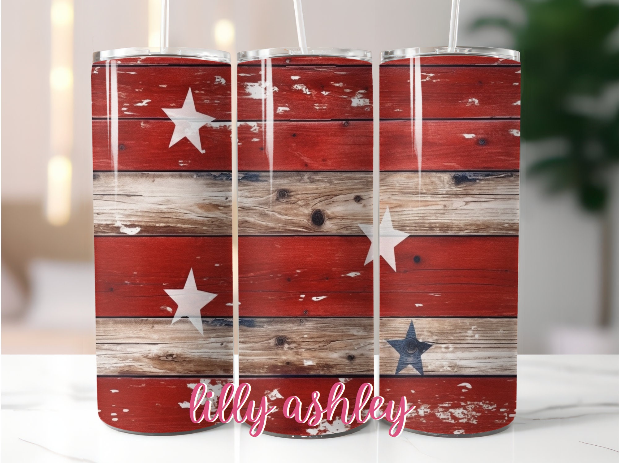 Patriotic Rustic Sublimation Template for Tumbler Flag Sublimation ...