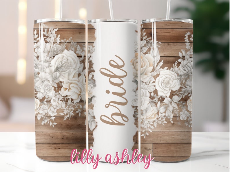 Sublimation Template for Tumblers Bride Rustic Wedding Floral - Etsy