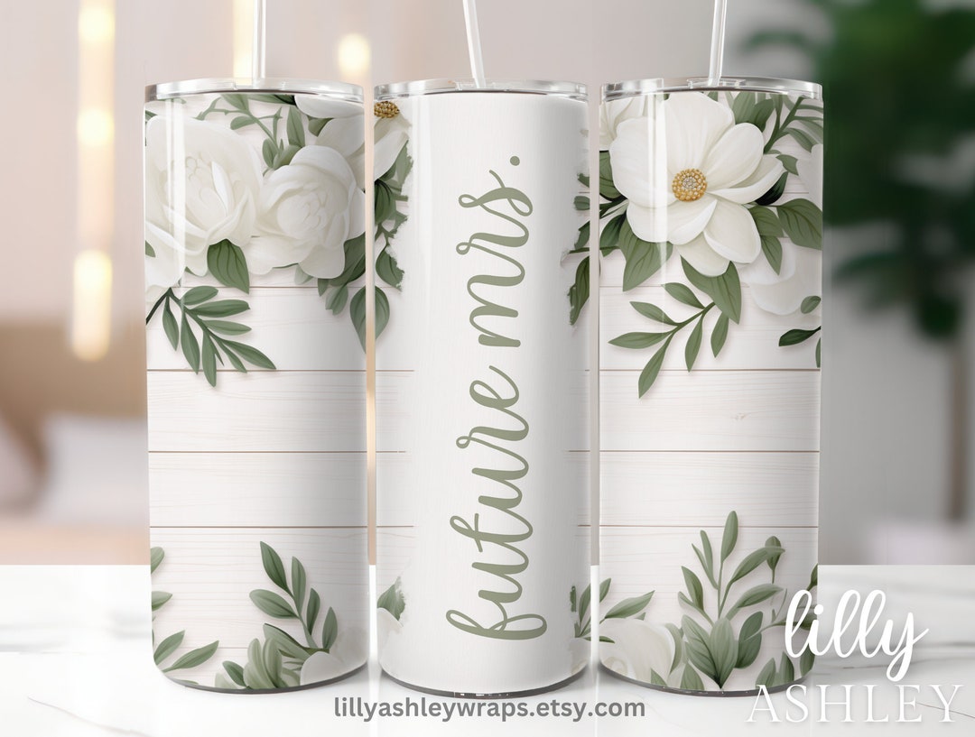 Wedding Sublimation Template Bride Tumbler Wedding Shower Wrap Floral ...