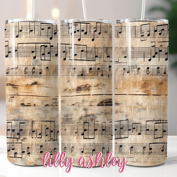 Music Notes Tumbler Template - Etsy