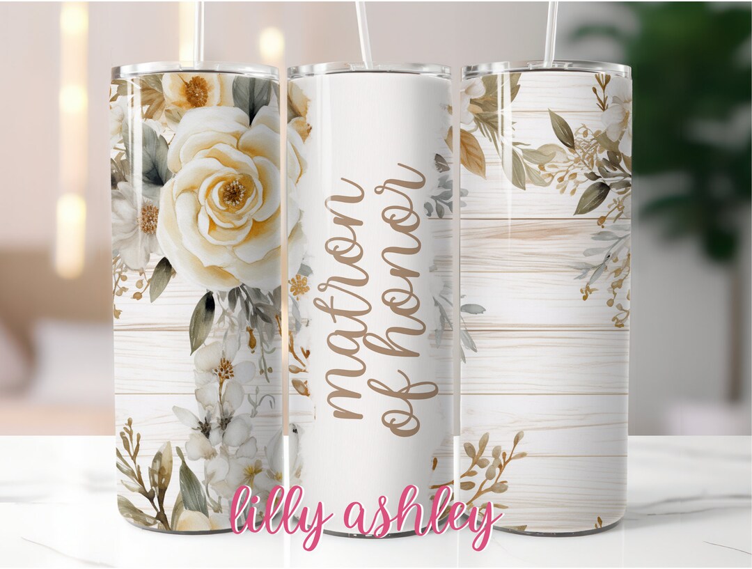 Sublimation Template Wedding Tumbler Bridesmaid Tumbler Wrap Floral ...