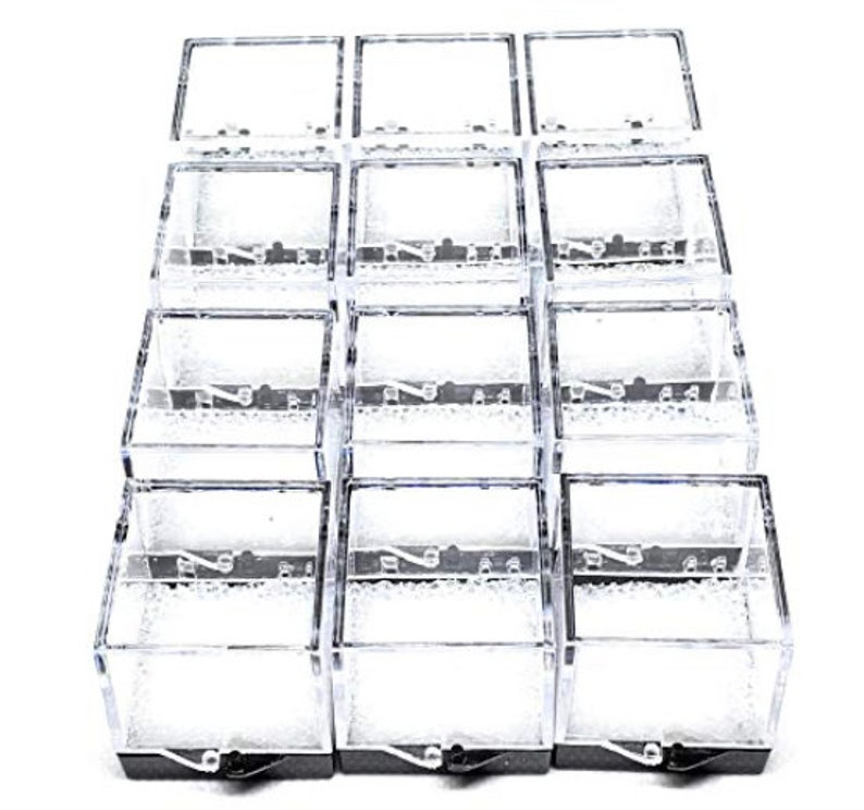 12 Pieces Perky Thumbnail Specimen Box, Hinged, With Foam Base 1.25” X ...