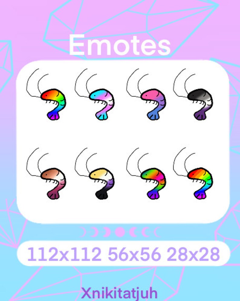 Pride Shrimp Emotes/badges Twitch - Etsy