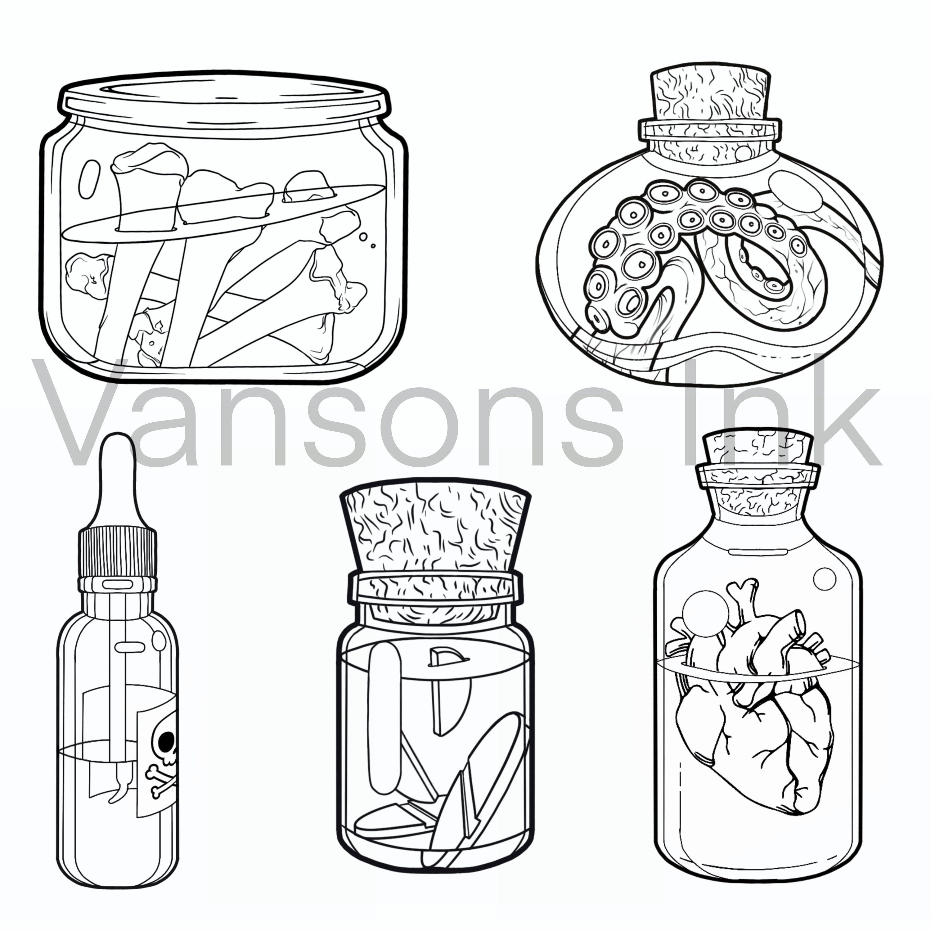 Bottle Tattoo Flash Design - Etsy
