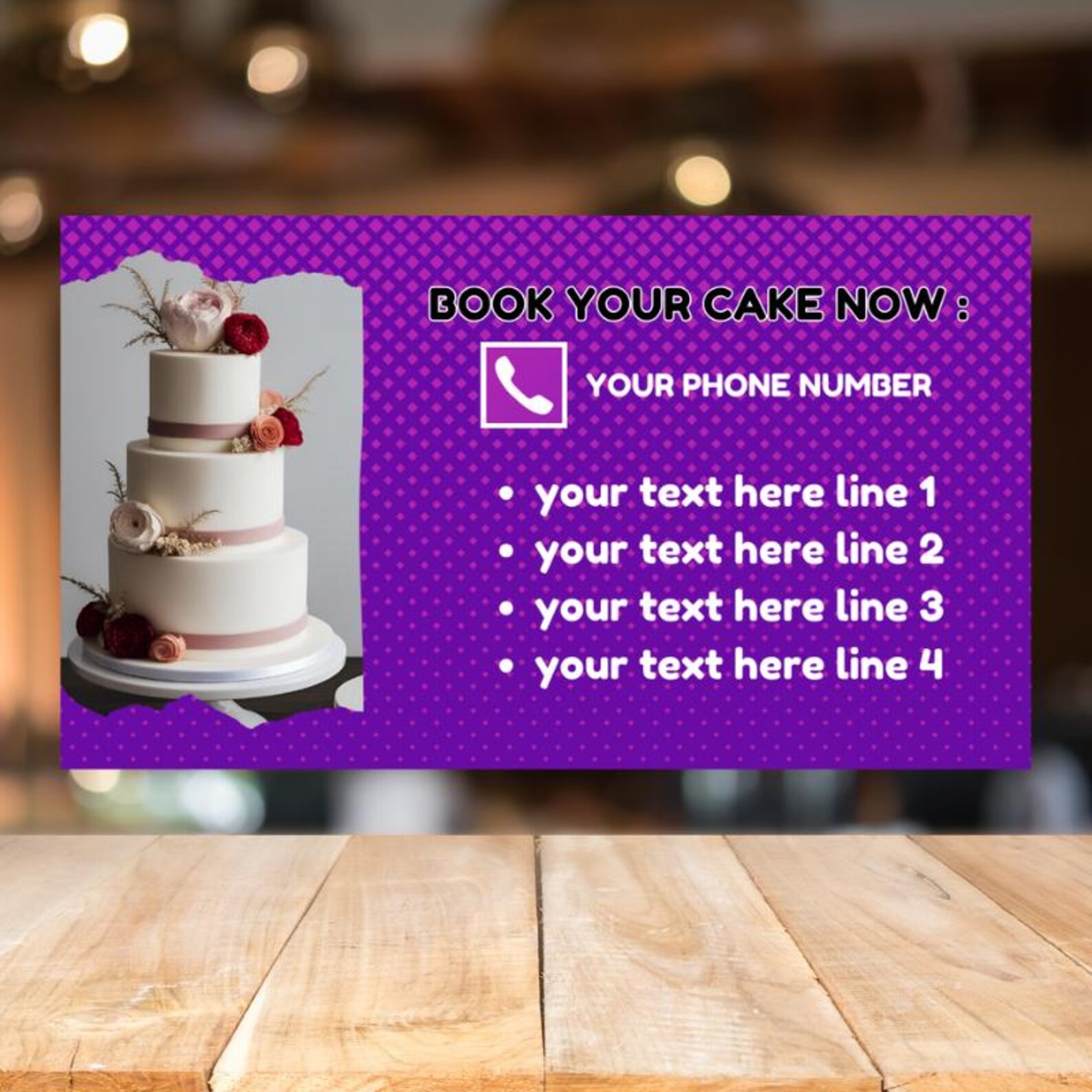 Wedding Cake Shop Business Card, Celebration Cake Card, Bakery Business ...