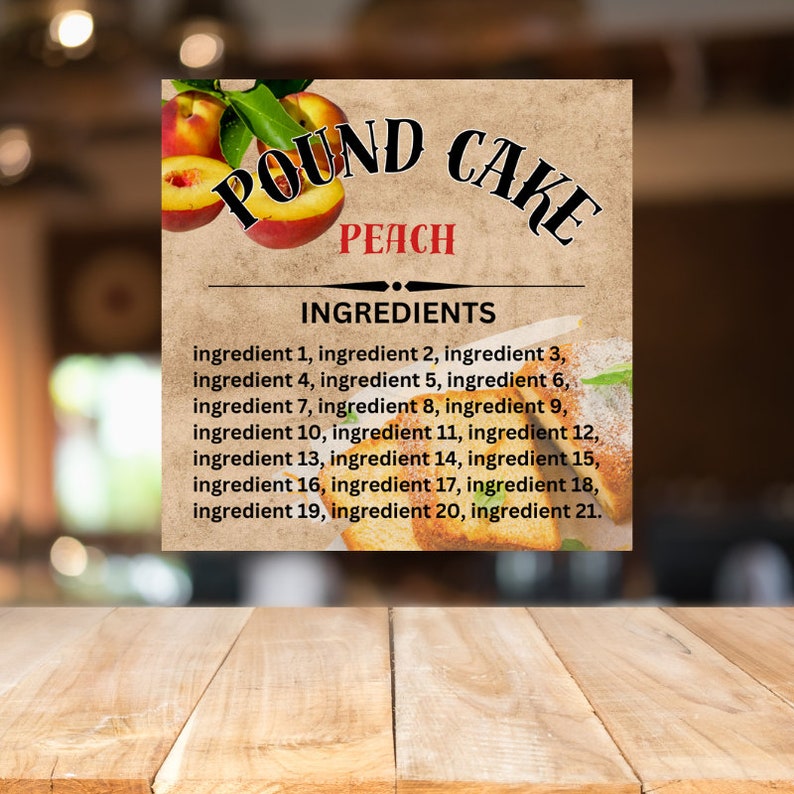 Pound Cake Label Templates, Canva Printable, Set of 4 Pound Labels ...