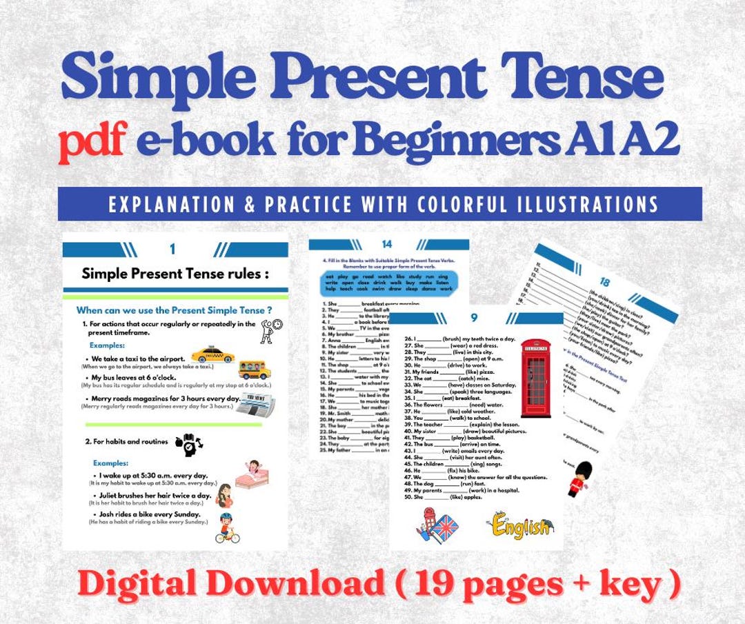 Present Simple Tense E-book: Grammar Explanation & Exercises (PDF ...