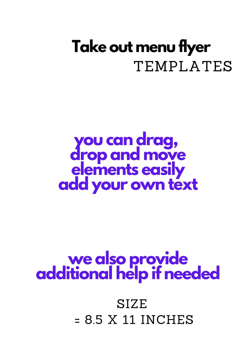 Take-out Food Menu Template, Delivery Food Menu Flyer, Takeout Menu ...