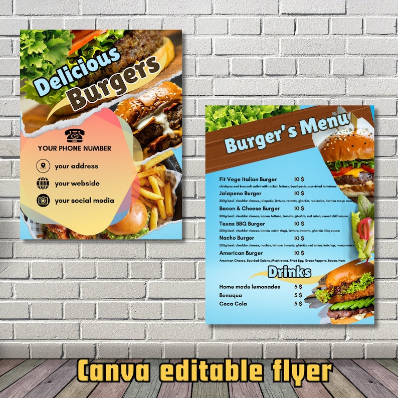 Burger Flyer Template, Restaurant Food Flyer, Burger Promotion Template ...