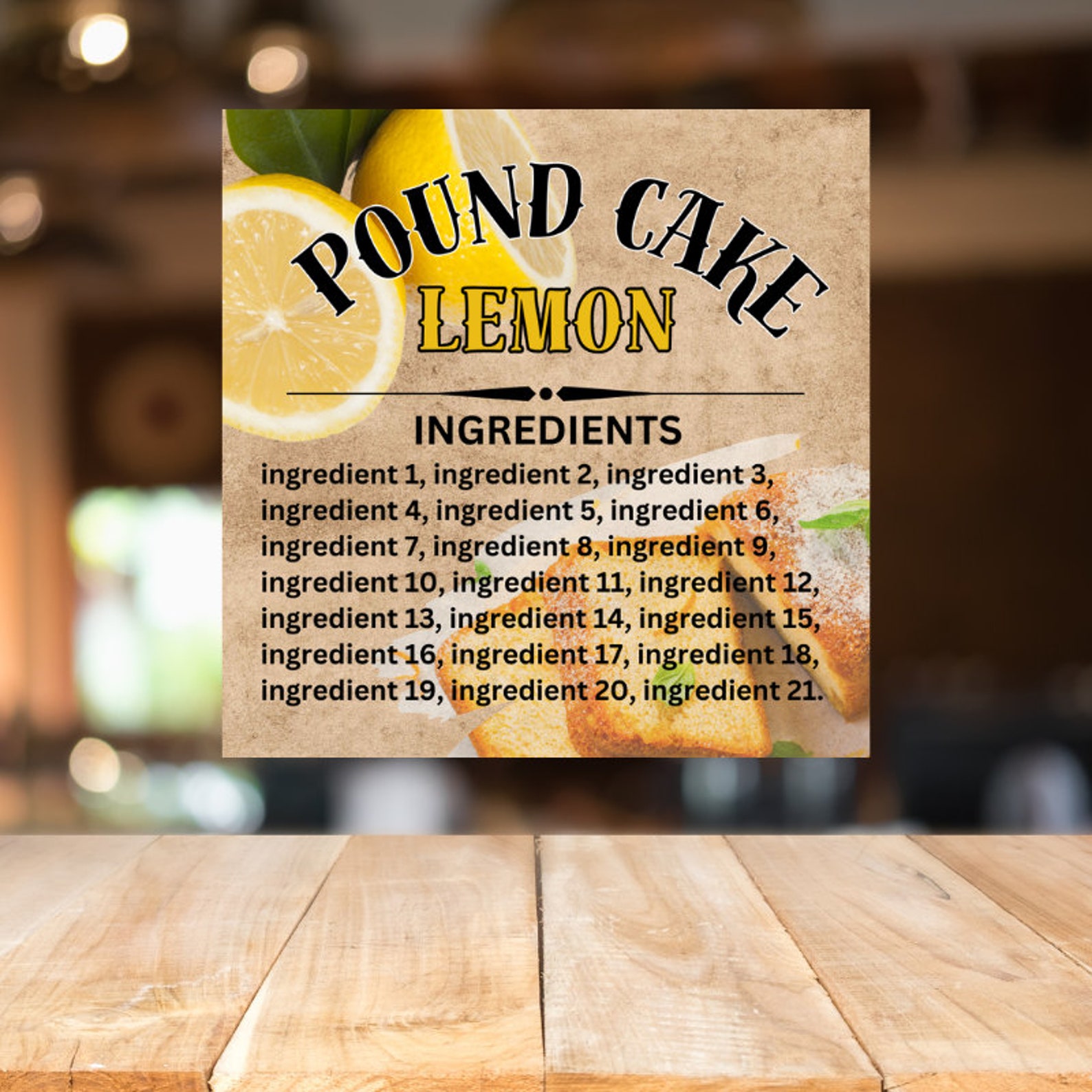 Pound Cake Label Templates: Customizable Minimalist Design (canva ...