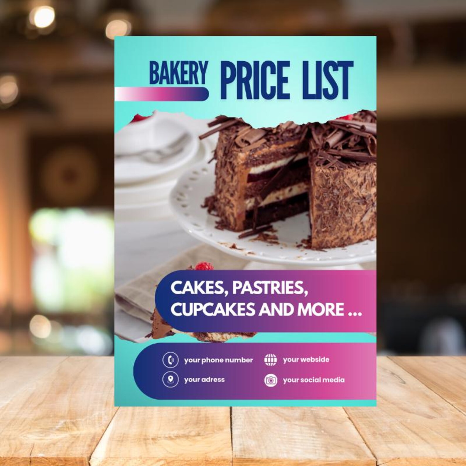 Cake Shop Flyer, Bakery Flyer Template, Bakery Flyer Canva Editable ...
