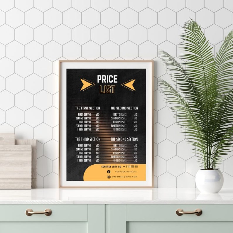 Price List, Editable Price List Template, Price List for Small Business ...