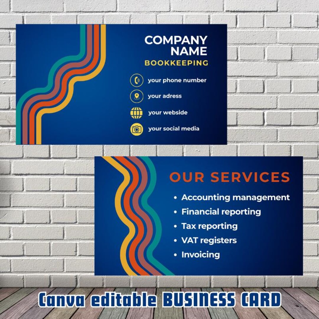 Bookkeeping Business Card, Printable Business Flyer Design ...
