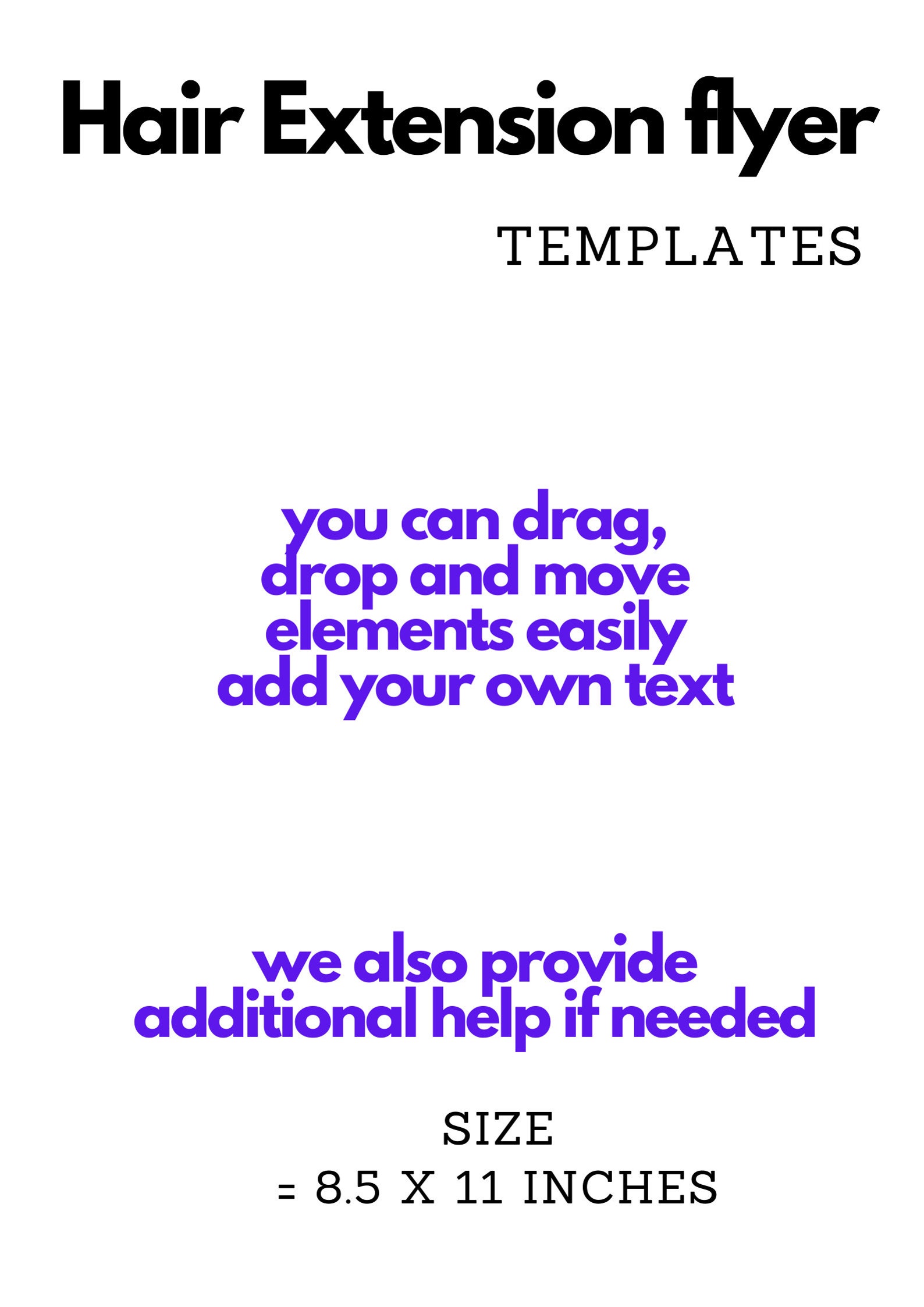 Hair Extension Flyer, Hair Salon Price List , Hair Masterclass Flyer ...