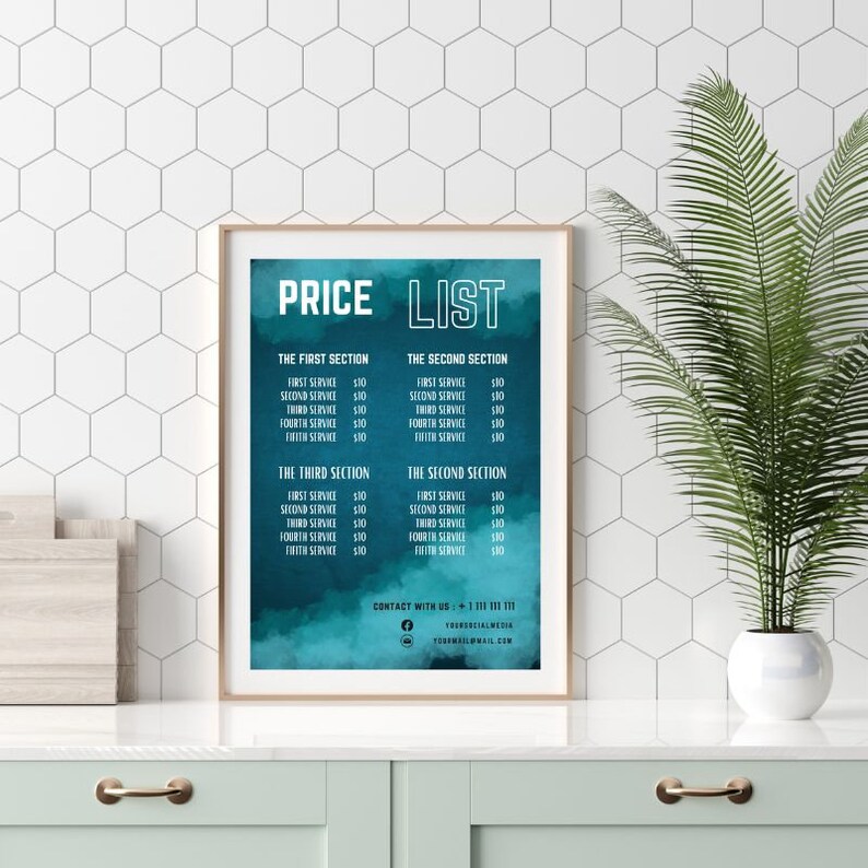 Price List, Editable Price List Template, Price List for Small Business ...