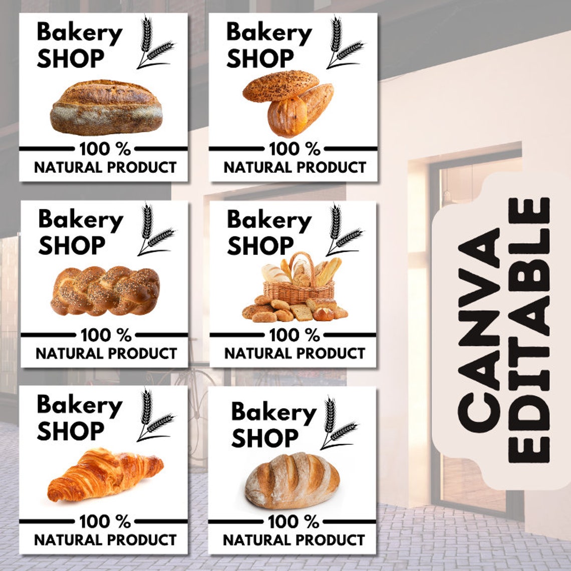 Bakery Logo Template, Canva Editable , Personalized Bakery Logo, Food ...