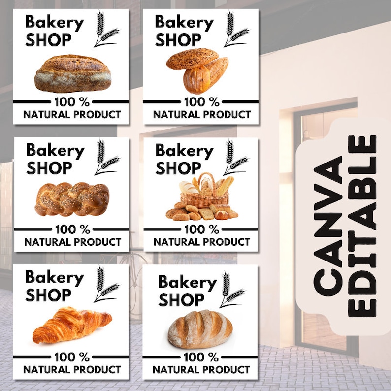 Bakery Logo Template, Canva Editable , Personalized Bakery Logo, Food ...