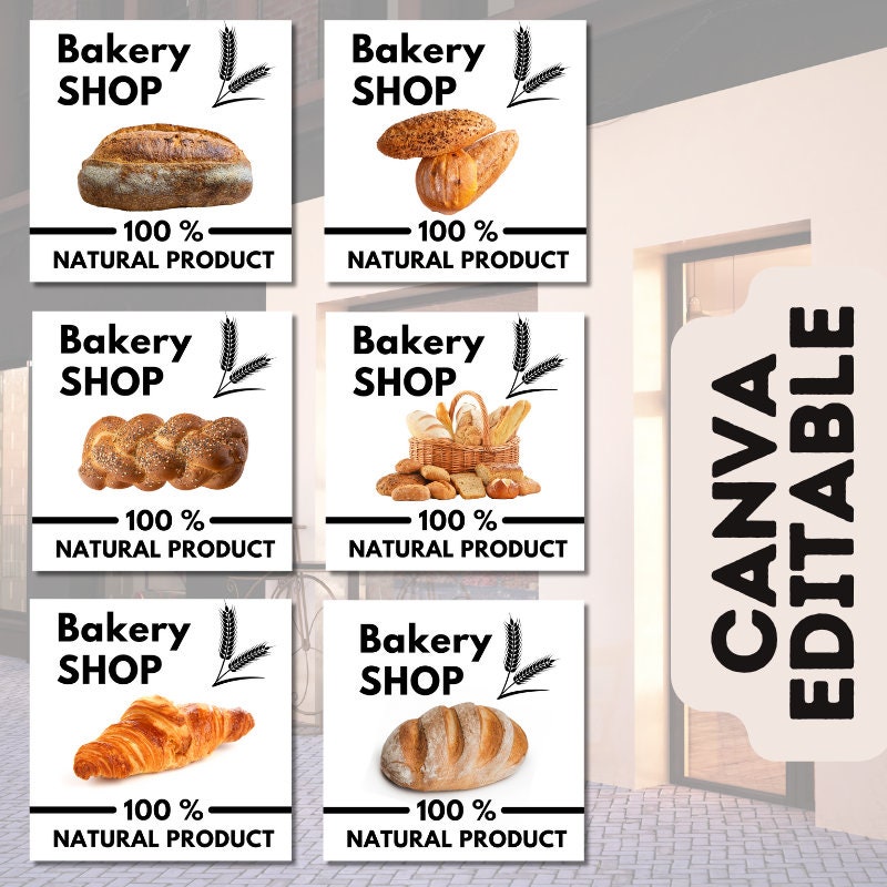 Bakery Logo Template, Canva Editable , Personalized Bakery Logo, Food ...