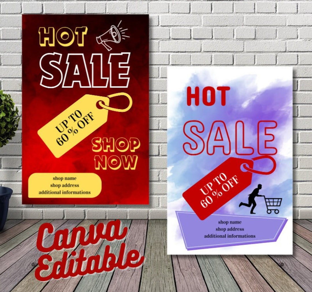 Editable Sale Poster Template, Sale Canva Template, Sale Poster ...
